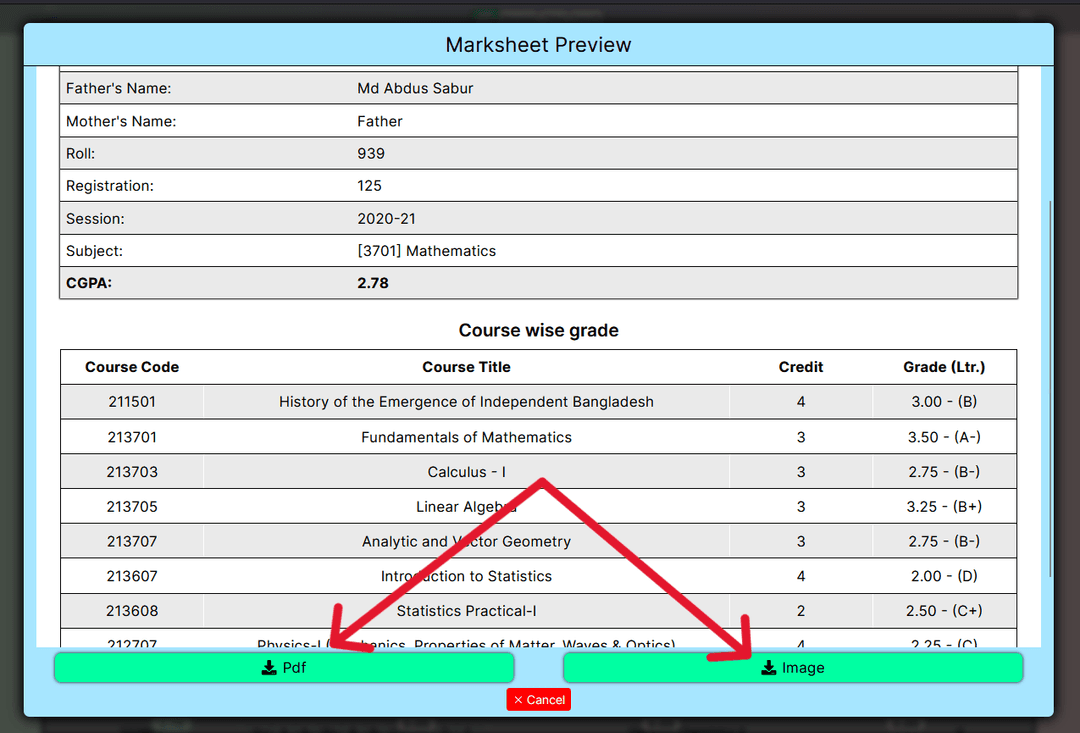 CGPA Calculator for National University. জাতীয় বিশ্ববিদ্যালয়ের জন্য ...